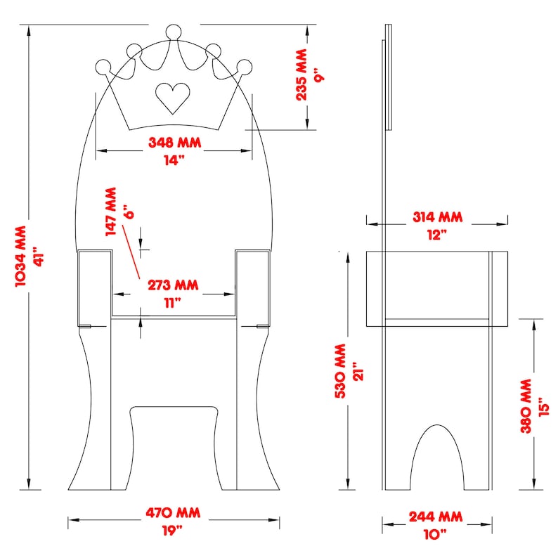 DIY Cardboard Royal Throne Blueprints: Kids Pretend Play (digital ...
