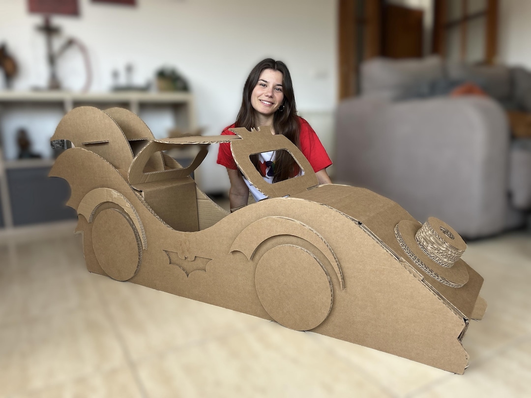 DIY Cardboard Superhero Car Blueprint: Fun Kids Craft Project (digital ...