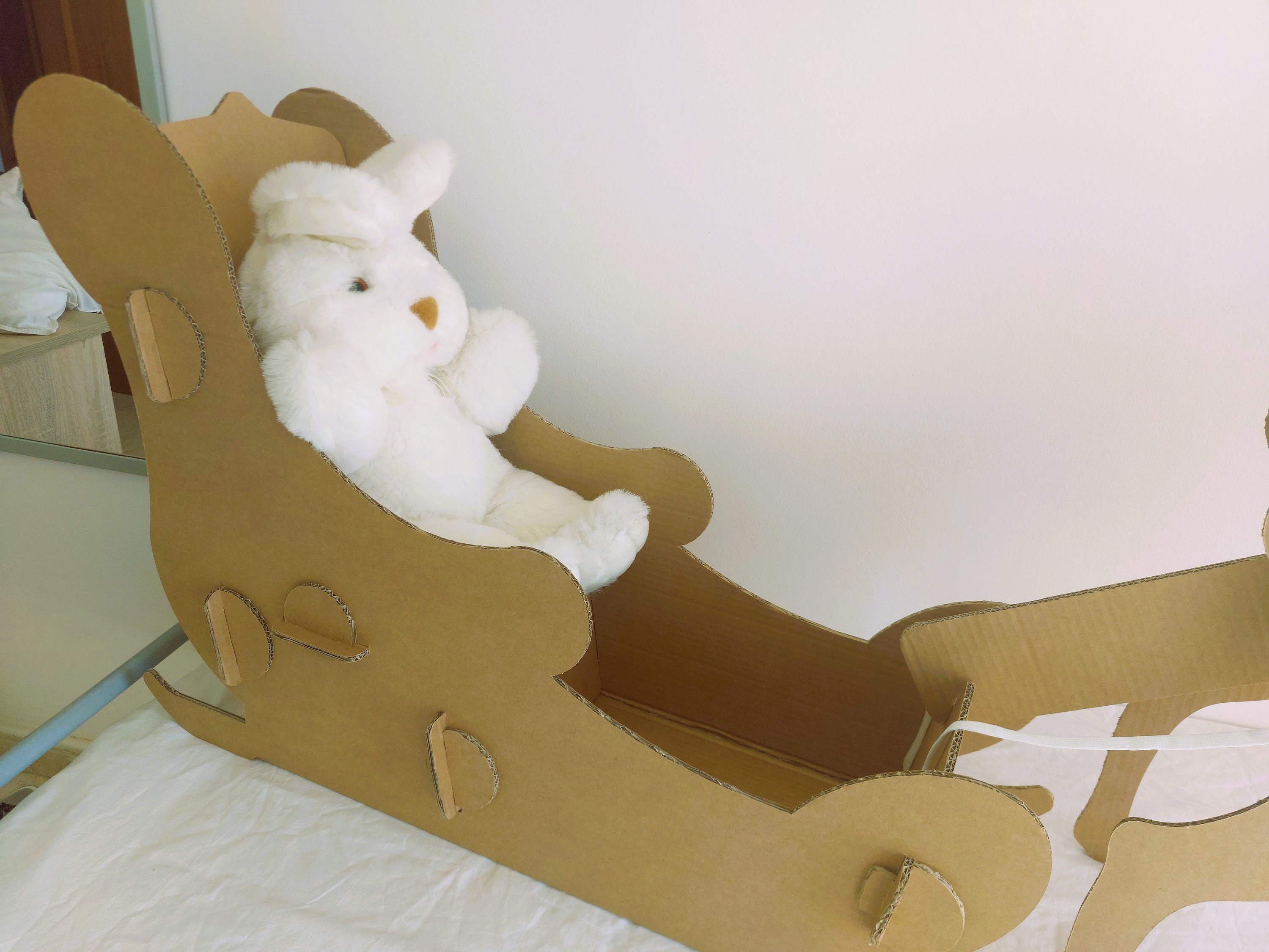 Blueprints for Cardboard Santa Sleigh With Reindeer DIY Christmas Toy ...