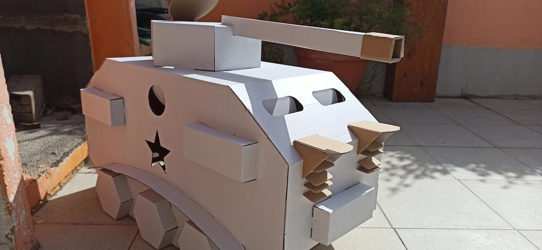 DIY Cardboard Army Tank Blueprints: Eco-friendly Toy (digital Download ...