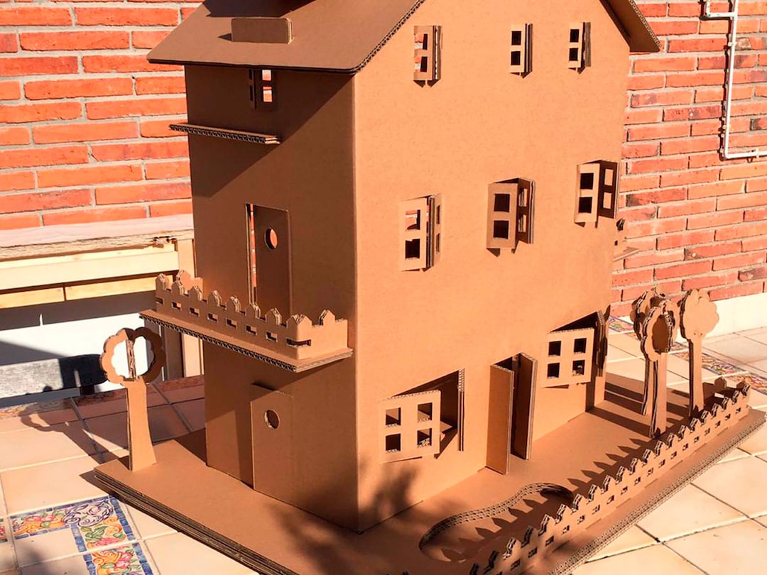 Blueprints for Doll House Cardboard Toy Dollhouse Cardboard Dollhouse ...