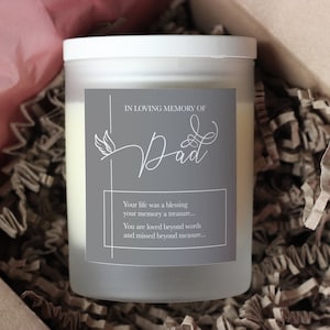 Dad Remembrance Candle, in Memory of Dad Candle, Sympathy Candle Gift ...