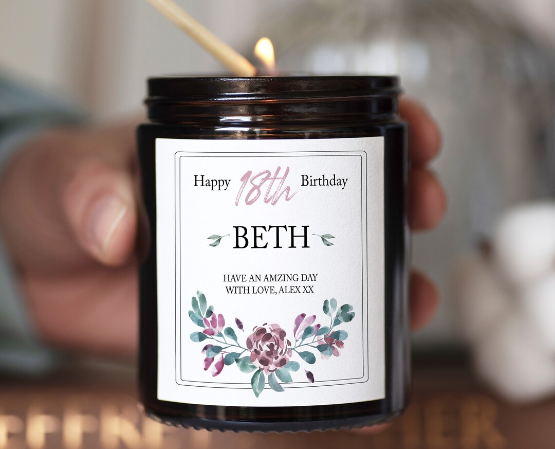 Personalised 18th Birthday Candle, 18th Birthday Gift for Daughter ...
