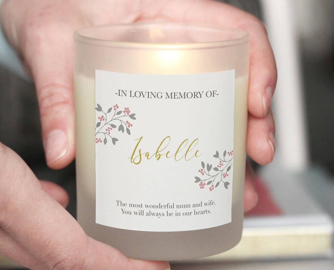 Memorial Gift Candle Personalised in Loving Memory Candle - Etsy UK