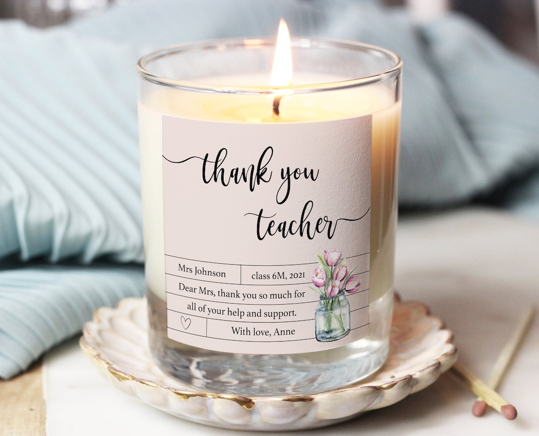 Thank You Teacher Candle Gift, Nursery Teacher Gift, Candle Gift for ...