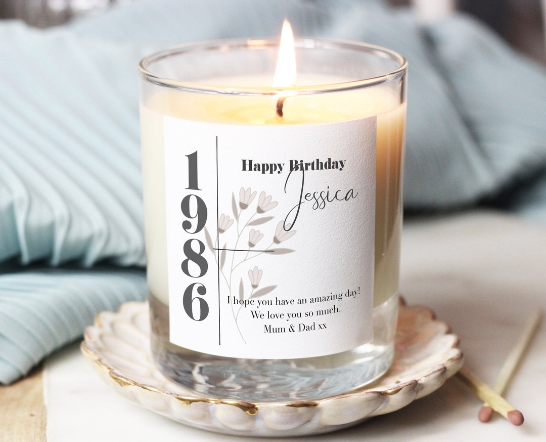 Birth Year Personalised Birthday Candle for Daughter | Mum | Nana ...