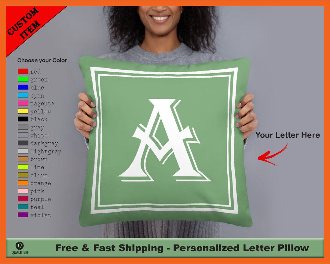Custom Letter Pillow Personalized Initial Pillow for Women, Monogrammed ...