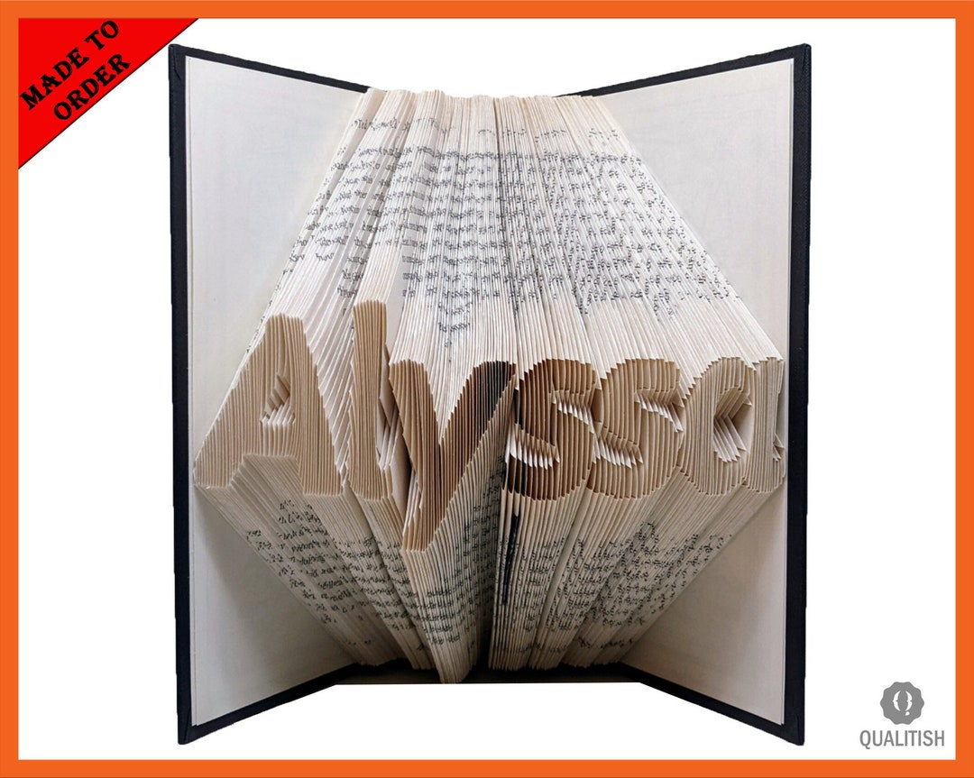 Custom Name Folded Book Art - Anniversary, Wedding or Birthday Gift for ...