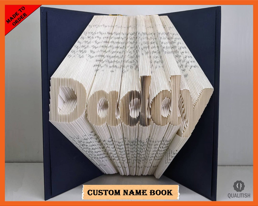 Custom Name Folded Book Art, Personalized Fathers Day Gift - Etsy