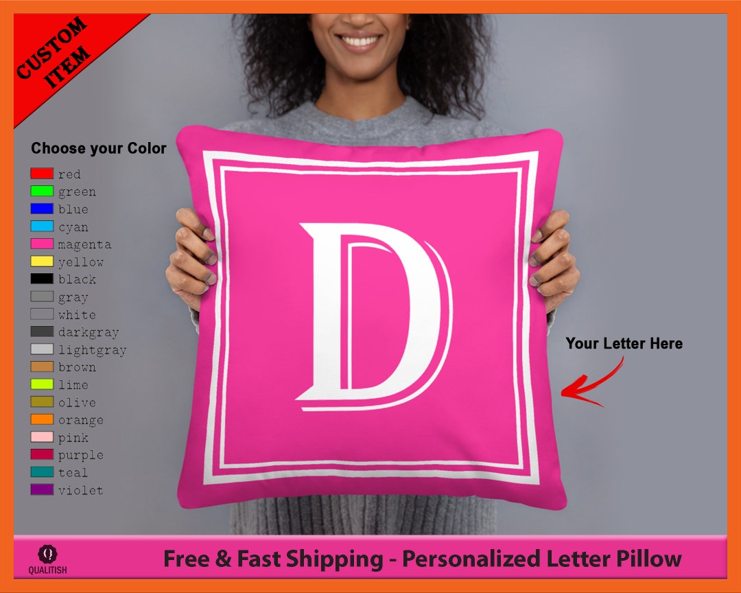 Custom Letter Pillow D Personalized Initial Pillow for Women | Handmade ...