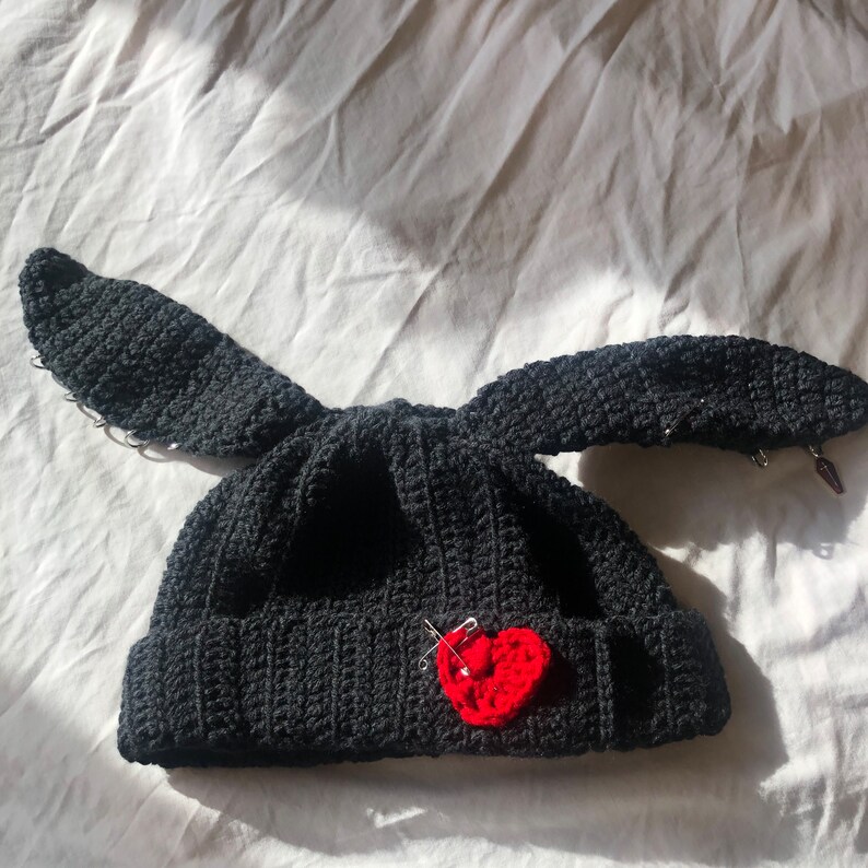 Emo Bunny Ear Beanie - Etsy