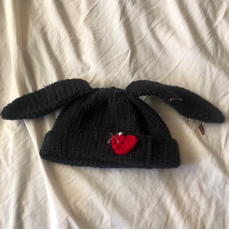 Emo Bunny Ear Beanie - Etsy