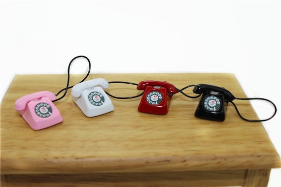 Toys & Games Toys Dolls Miniature Rotary Dial Telephone Mini Retro ...