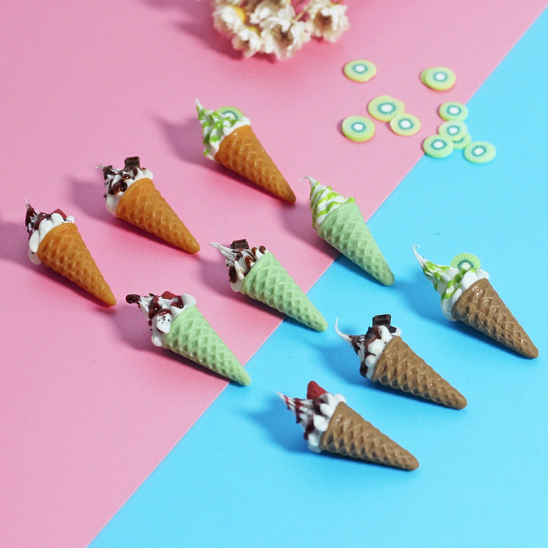 Miniature Ice Cream Cone, Dollhouse Sweet Ice Cream With Handle ...
