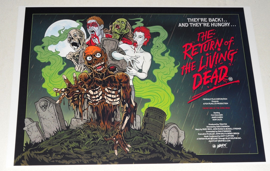 The Return of the Living Dead UK QUAD '84 Horror Film Poster 19x13 Punk ...