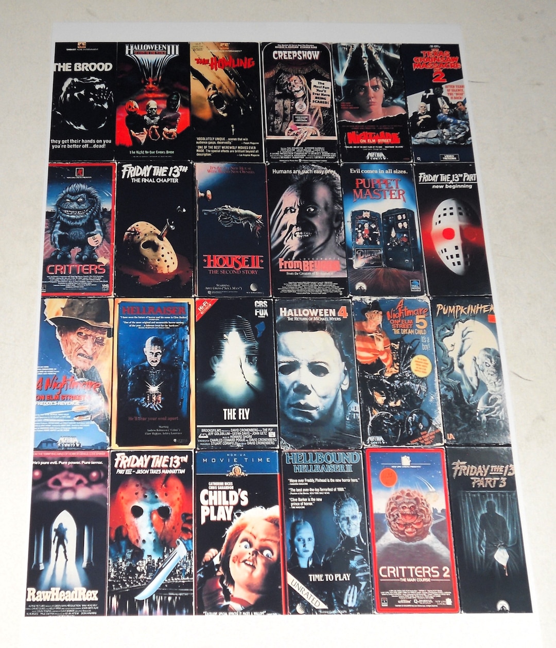 1980's VHS Horror Covers Friday the 13th, Halloween, Freddy, Creepshow ...