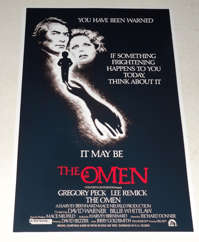 The Omen richard Donner USA 1976 Horror Film Poster 19x13 Devil Horror ...