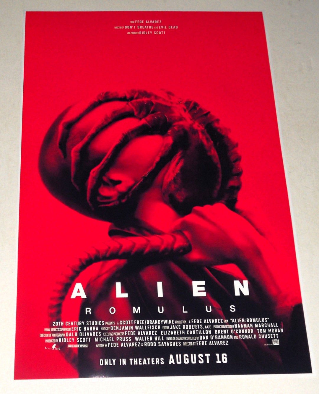 Alien Romulus 2024 facehugger Pre-release UK QUAD Horror Poster 19x13 ...