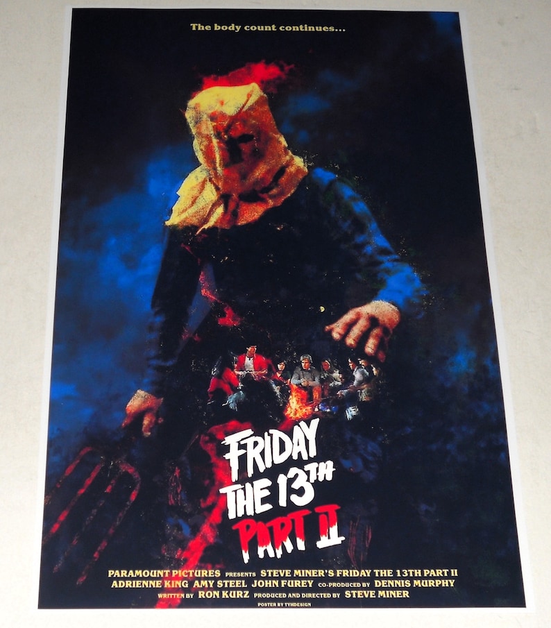 Friday the 13th 2 II 1981 Bag Head Jason Poster 19x13 Jason Vorhees Amy ...