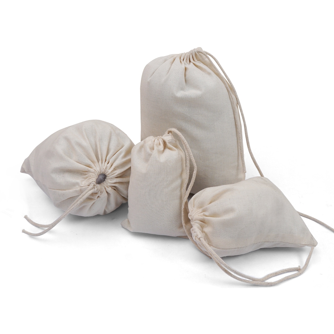 Cotton Single Drawstring Bags. 100% Organic Cotton Reusable Storage ...