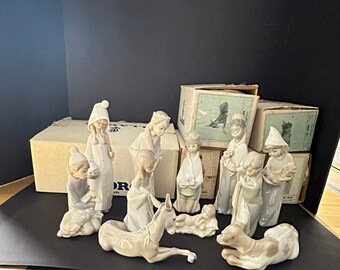 COMPLETE Rare AS IS Lladro Children's Nativity Set, 11-piece Porcelain ...
