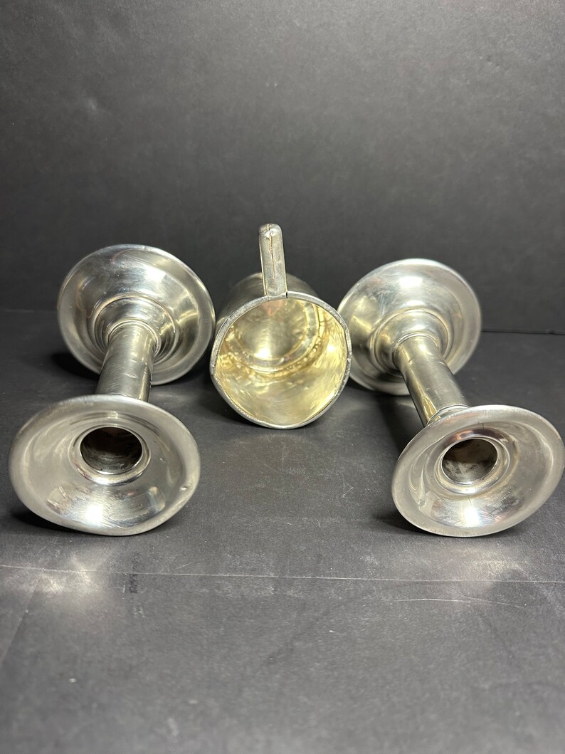 ANTIQUE British hallmarks STERLING SILVER 2 Candlesticks and - Etsy