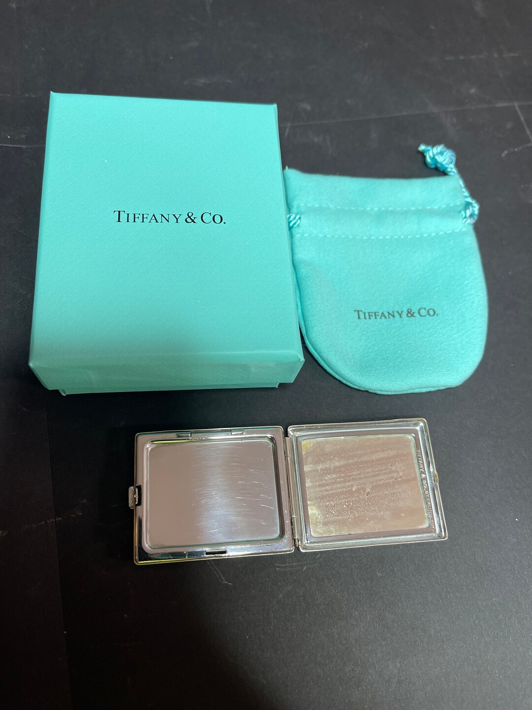 TIFFANY & Co. Rare Antique Sterling Silver 925 COMPACT POWDER 1.8 Oz ...