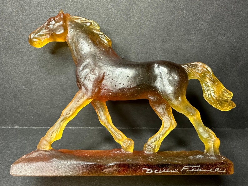 DAUM Pate De Verre TROTTER HORSE Jean Francois Leroy Signed New - Etsy