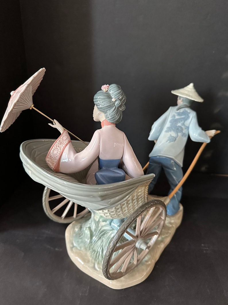 LLADRO 1383 Retired Vintage Porcelain RICKSHAW RIDE Composition on ...