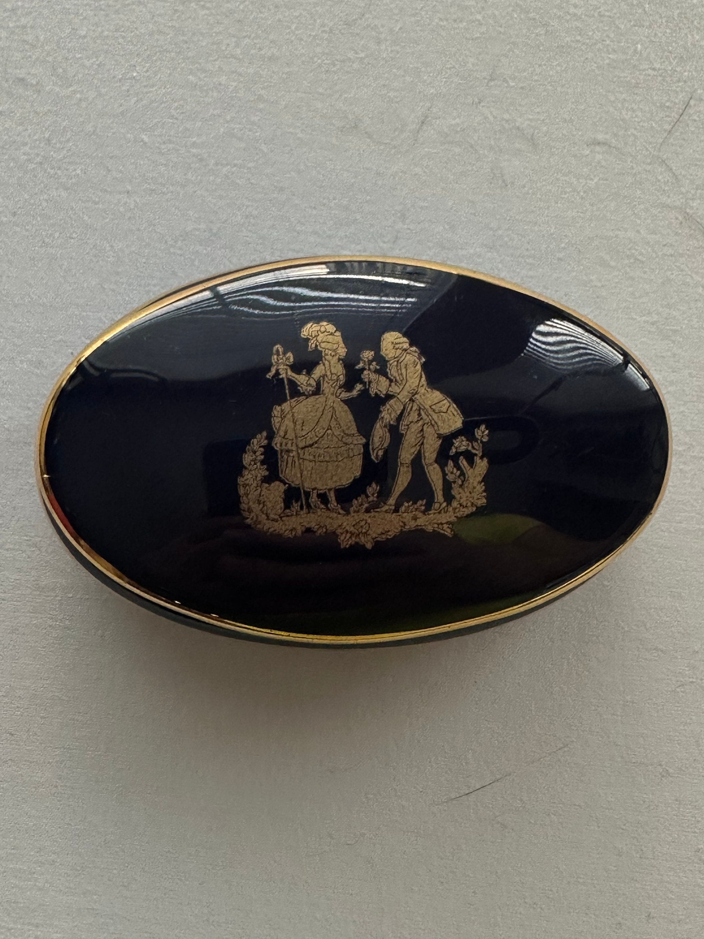 LIMOGES Porcelain 3 Pc Set Cobalt Blue With BEAUTIFUL GOLD Details - Etsy