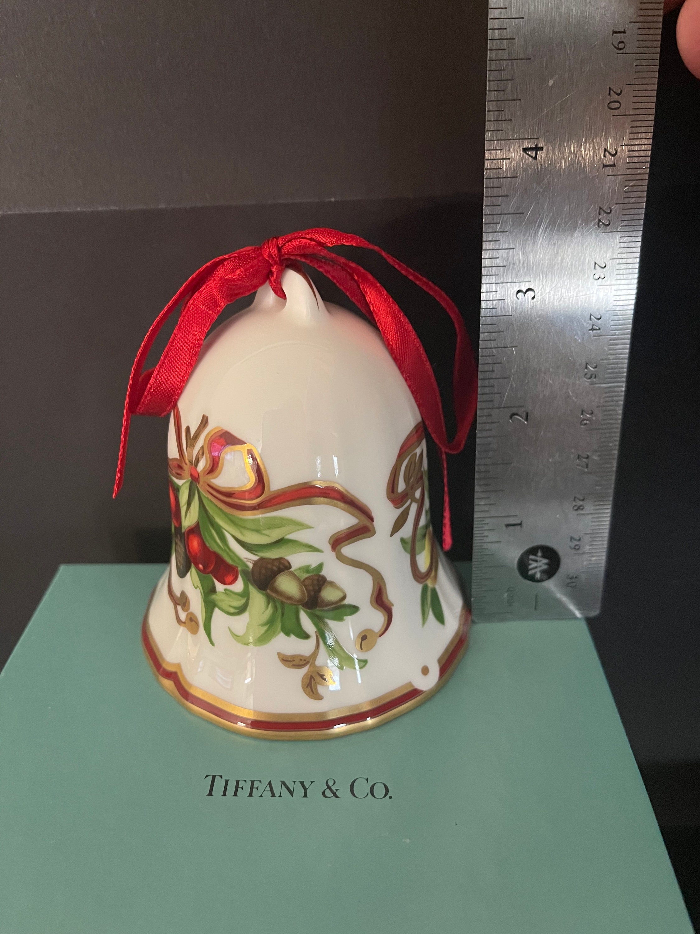 TIFFANY&CO Authentic Holiday Christmas Bell Handbell Porcelain With ...