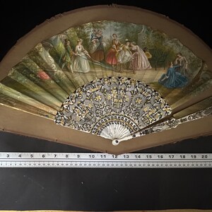 ANTIQUE VICTORIAN 19th Century France Hand FAN With Mother of Pearl in ...