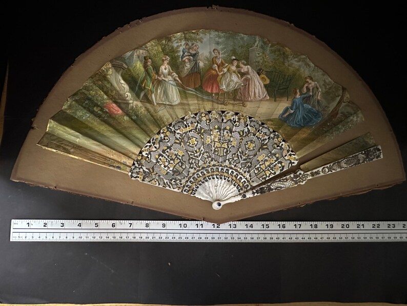 ANTIQUE VICTORIAN 19th Century France Hand FAN With Mother of - Etsy