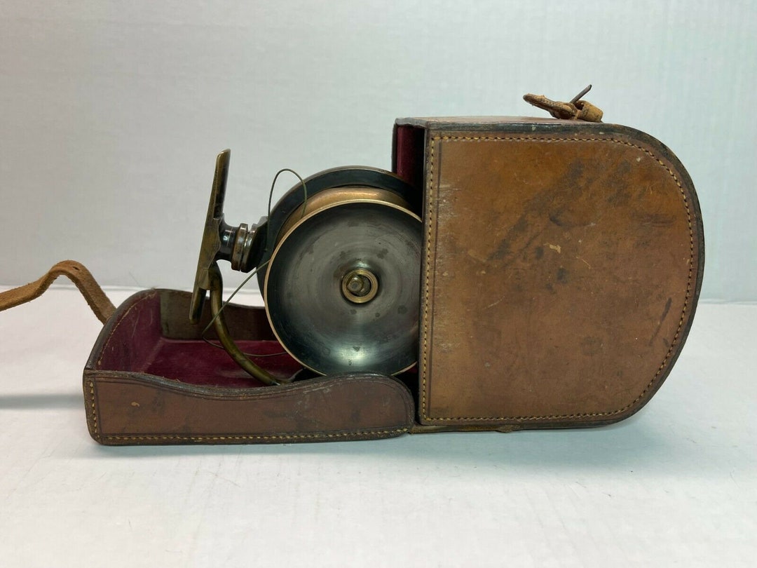 MALLOCH'S Vintage Cased Brass Side CASTER REEL 4 D Side Plate ...