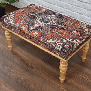 Ottoman Bench / Piano Bench / Persian Rug Bench / Boho Chair / Handmade ...
