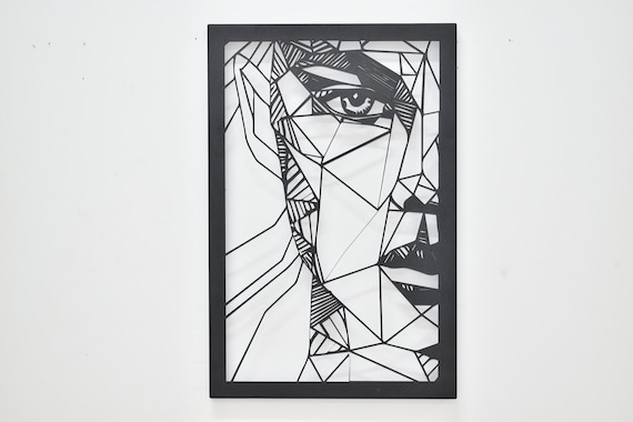 Face Metal Wall Art Laser Cut Metal Wall Art Abstract Face - Etsy