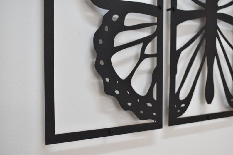 Metal Wall 3 Panel, BUTTERFLY, Home Decor, Metal Wall Art, Metal Wall ...