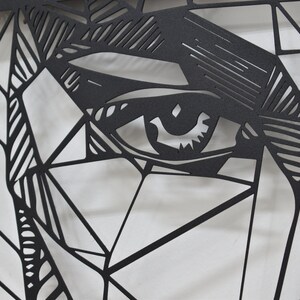 Face Metal Wall Art, Laser Cut Metal Wall Art, Abstract Face Metal Art ...