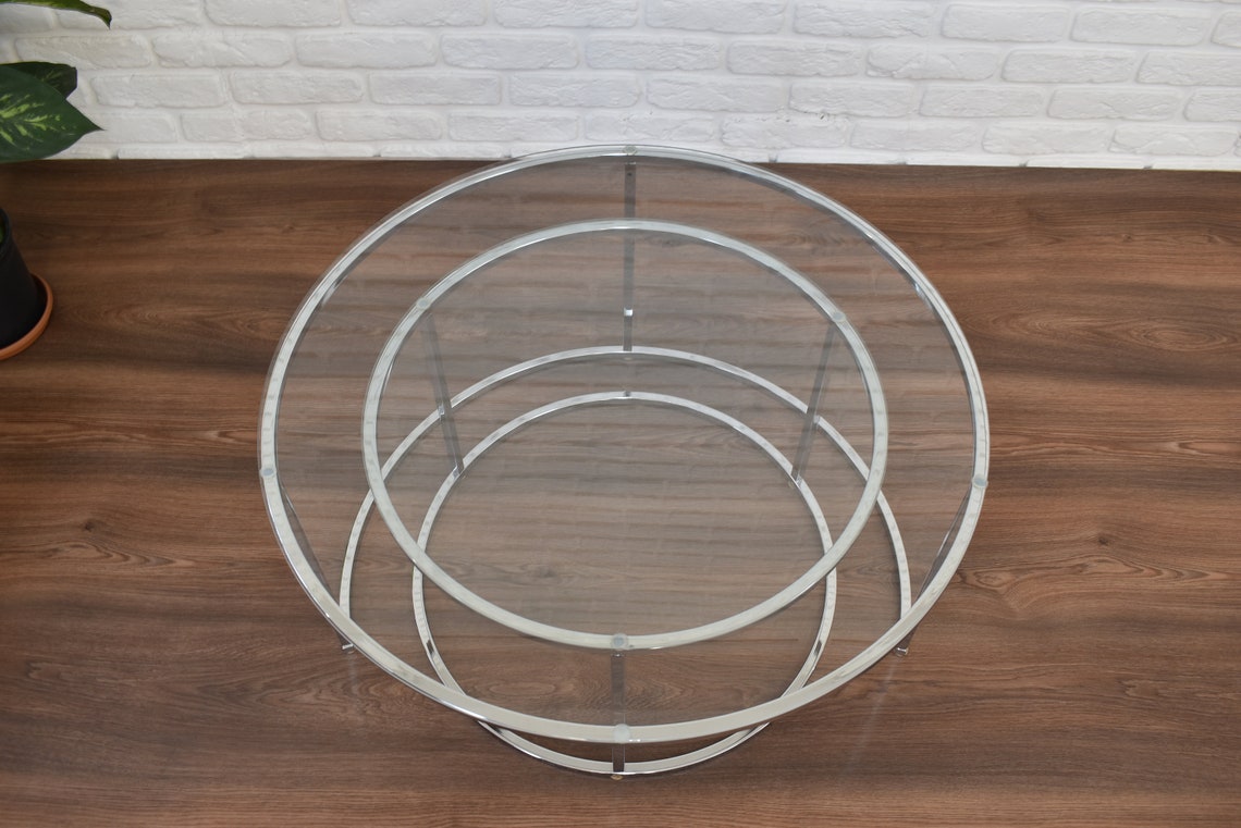 Elegant Large Coffee Tables, SET OF 2, Unbreakable Glass Table Top on ...