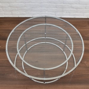 Elegant Large Coffee Tables, SET OF 2, Unbreakable Glass Table Top on ...