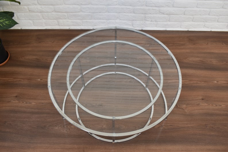 Elegant Large Coffee Tables, SET OF 2, Unbreakable Glass Table Top on ...