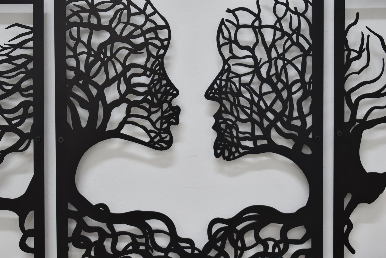 Metal Tree Decor Metal Wall Art Face Wall Art Man and Woman - Etsy