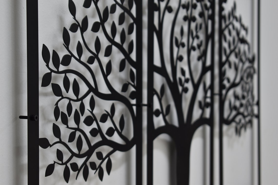 Metal Tree Decor Metal Wall Decor Tree of Life 3 Panels - Etsy