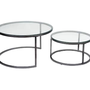 Glass-topped Coffee Table , Modern Center Table SET of 2 , Unbreakable ...