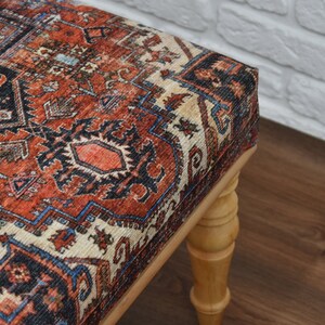 Ottoman Bench / Piano Bench / Persian Rug Bench / Boho Chair / Handmade ...