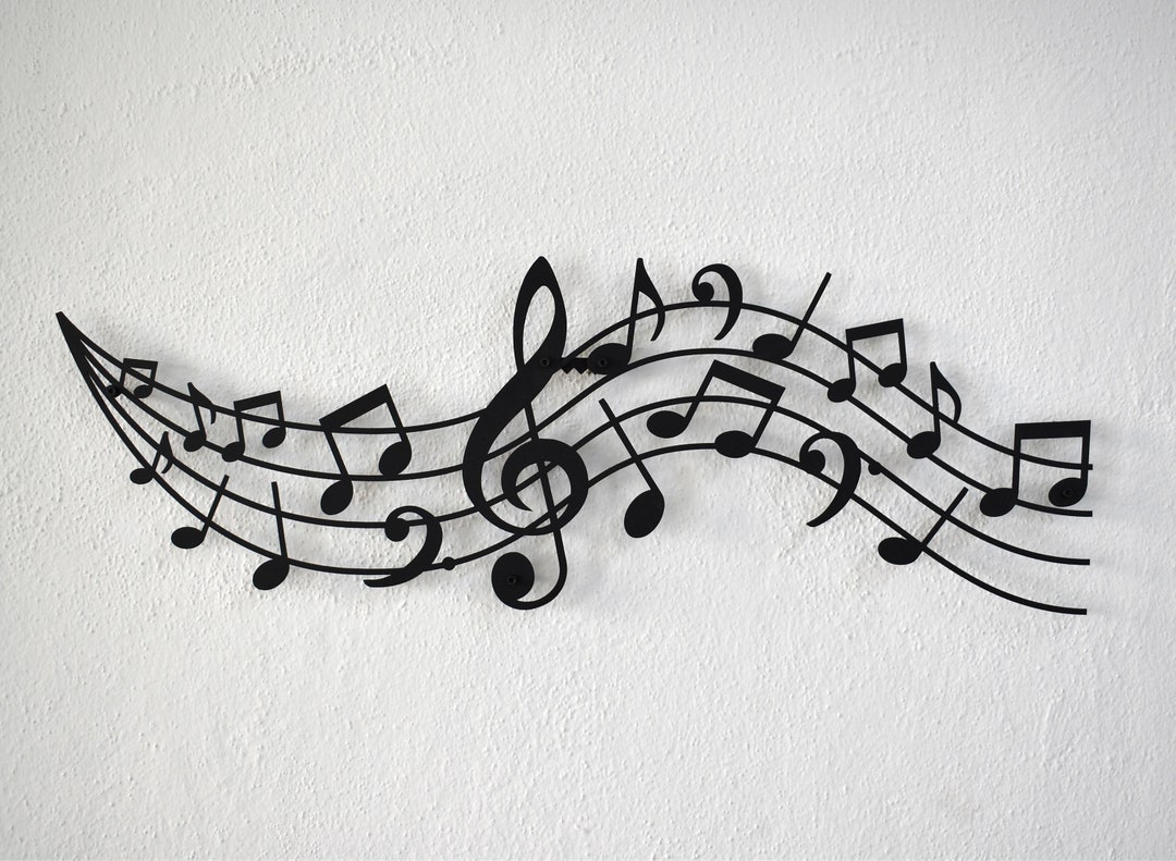Music Time, Music Notes Wall Art, Housewarming Gift, Metal Wall Decor ...