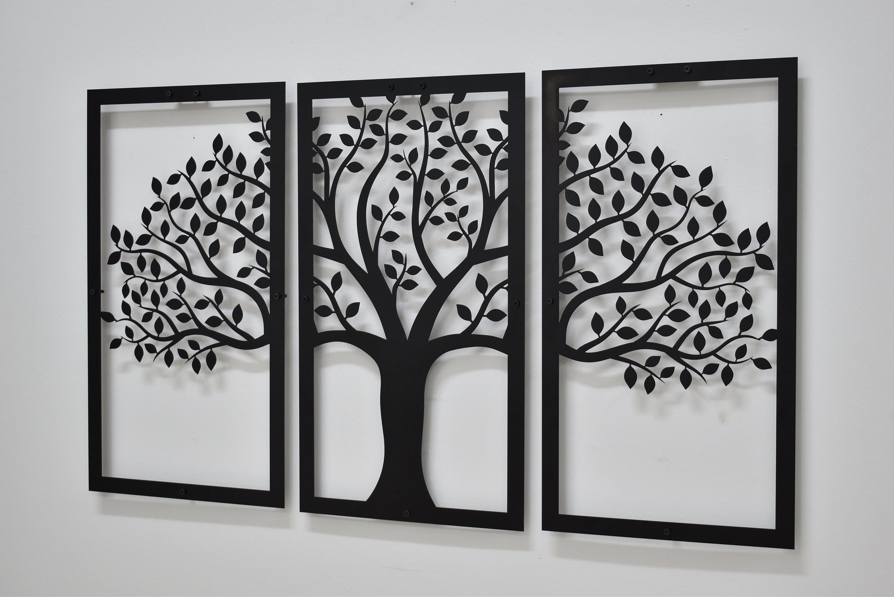 Metal Tree Decor, Metal Wall Decor, Tree of Life 3 Panels, Wall ...