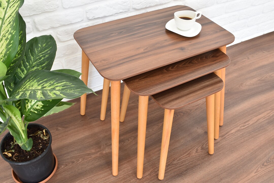 Wooden Tables for Sofa End Bed Side Table Minimalist Side Table Solid ...