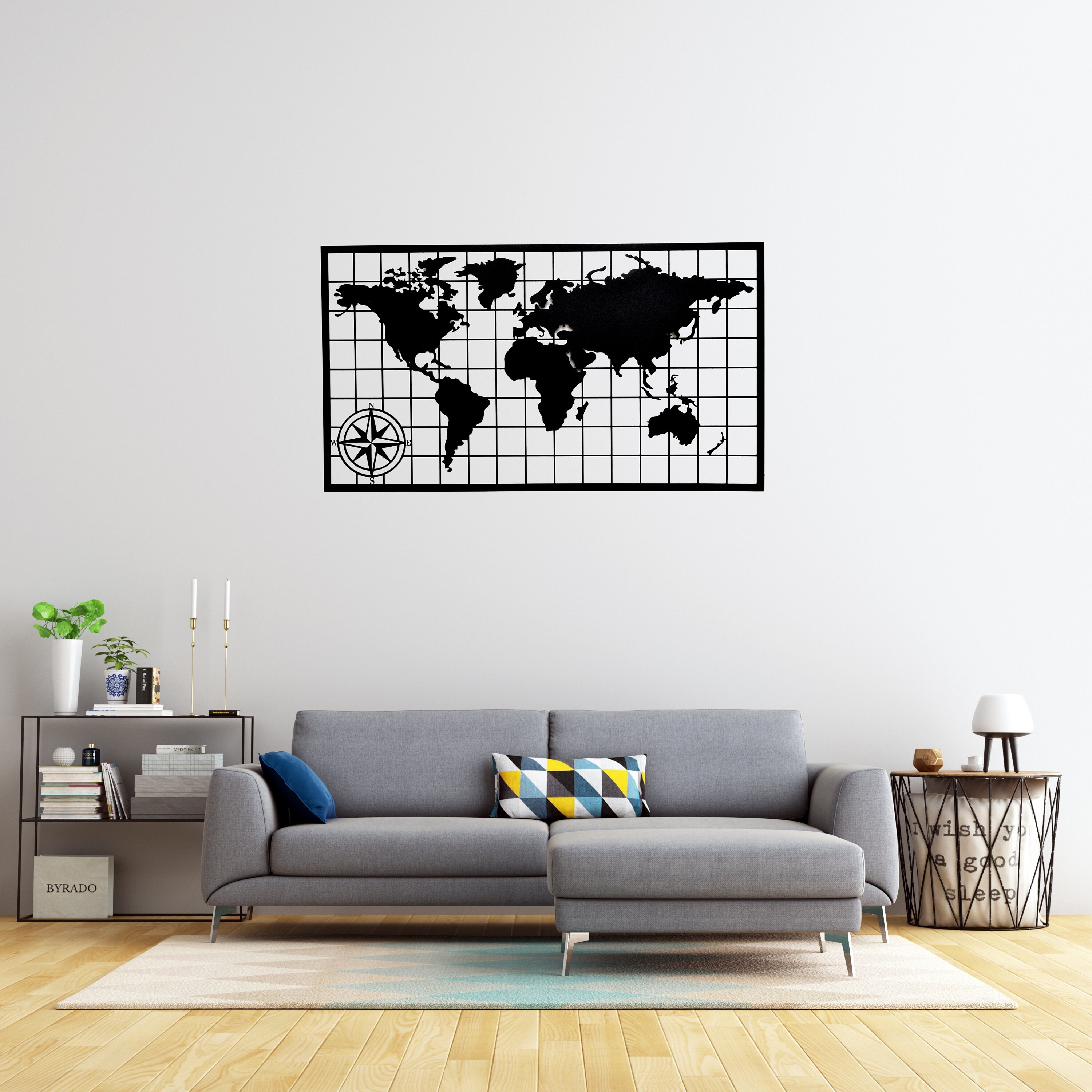 Route Metal World Map Metal Wall Decor Metal Wall Art | Etsy