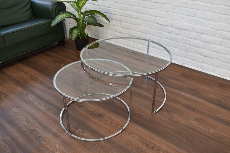 Elegant Large Coffee Tables SET OF 2 Unbreakable Glass Table - Etsy